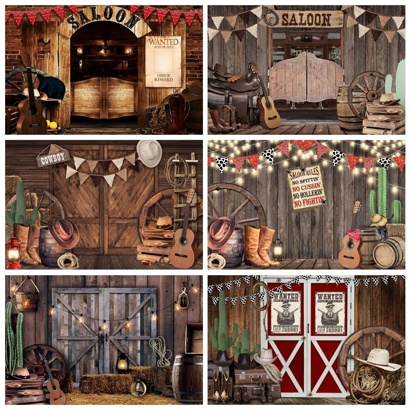 Wild-West-Cowboy-Backdrop-Western-Rustic-Wooden-House-Barn-Saloon ...