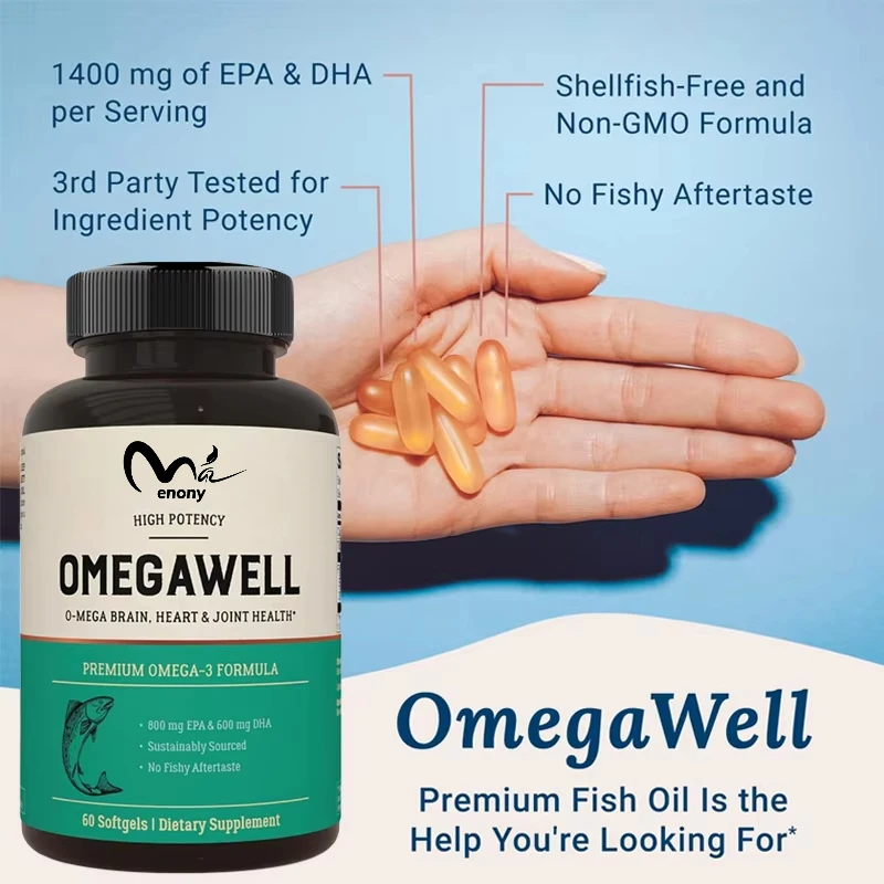 Omega 3 fish oil 60 capsules vegetarian soft capsules: heart,brain, and ...