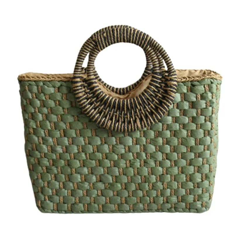 Women-Braided-Square-Handbag-Paper-Rope-Straw-Tote-Bag-Street-Fashion ...
