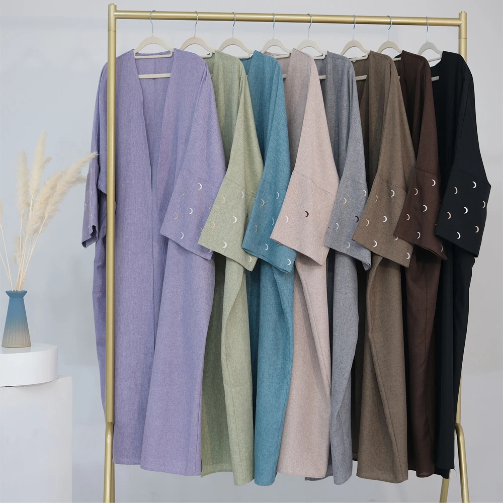 Moon-Embroidery-Batwing-Sleeves-Open-Abaya-for-Muslim-Women-Oversized ...