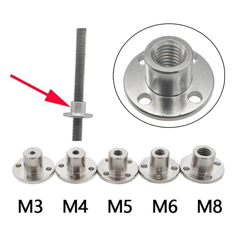 M3 M4 M5 M6 M8 플랜지 커플링 너트, 내경 3mm, 4mm, 5mm, 6mm, 8mm, 모터의 나사형 샤프트에 적합| | - AliExpress