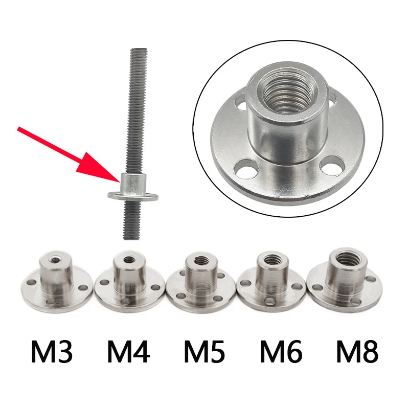 M3 M4 M5 M6 M8 Flange Coupling Nut Inner Diameter 3MM 4MM 5MM 6MM 8MM ...