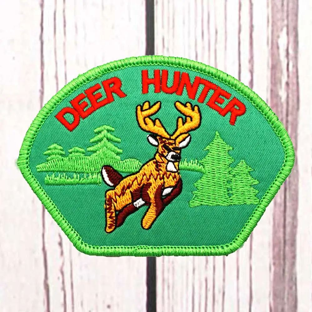 DEER-HUNTER-Embroidered-Patch-Hook-Loop-Sew-on-Embroidery-Military ...