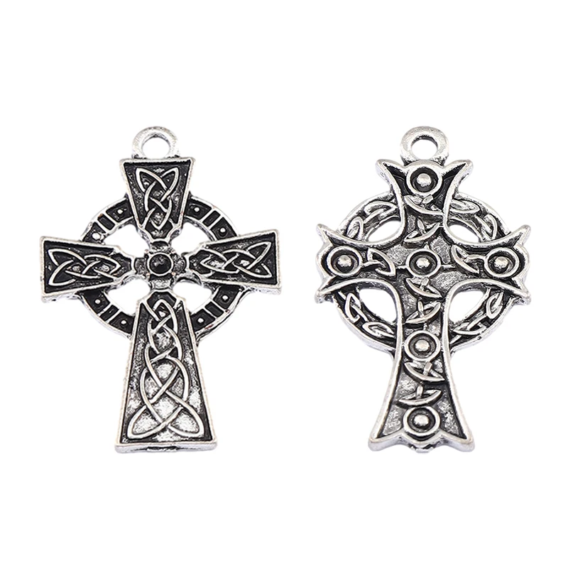 20-x-Tibetan-Silver-Large-Gothic-Religious-Knot-Celtic-Cross-Charms ...