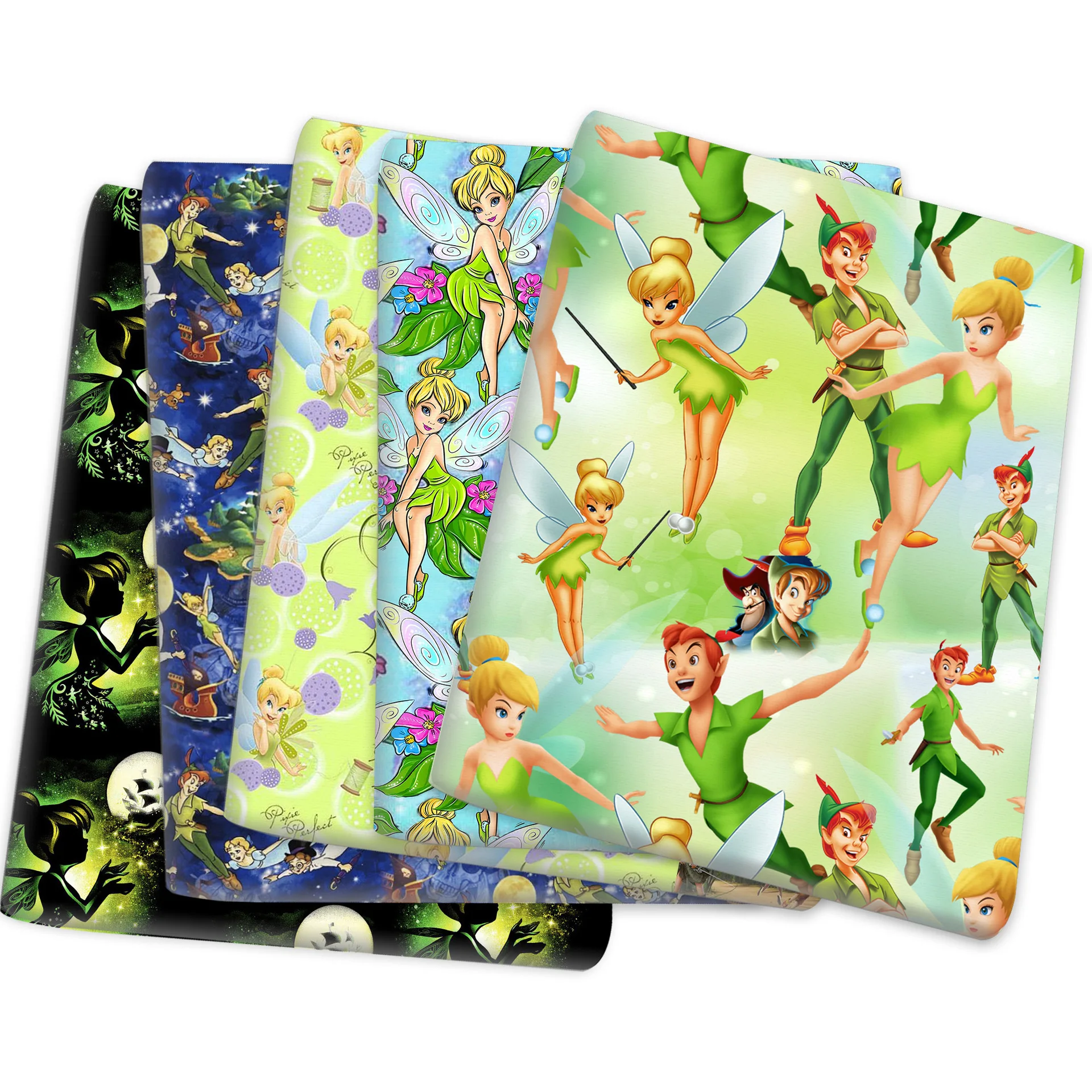 Sale-Disney-Fairy-Tinker-Bell-Peter-Pan-Polyester-Cotton-Fabric-Half ...