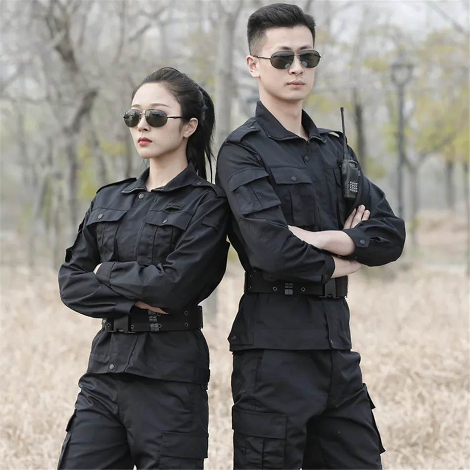 Swat Training Suit Men Women Black Wear-resistant Breathable Tactical Combat Uniforms Outdoor Cs ...