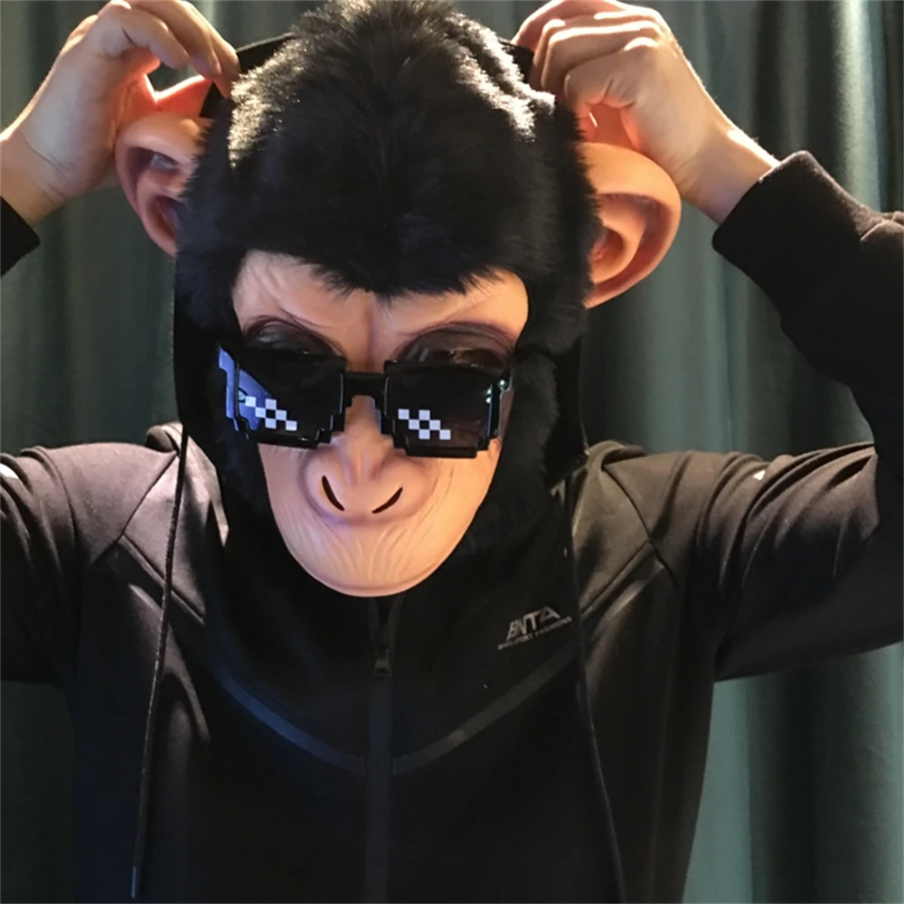 🎭 Black Hair Ape Mask - BadBoyBuy