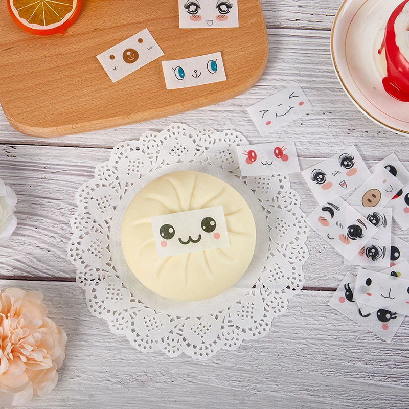 170Pcs-Box-Edible-Glutinous-Rice-Paper-Steamed-Buns-Cartoon-Stickers ...