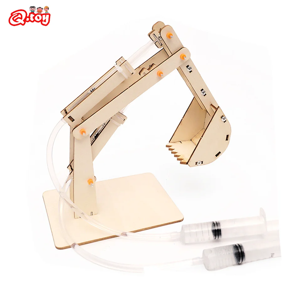 DIY-Hydraulic-Excavator-Model-Kids-Tecnologia-Science-Toys-Experimental ...
