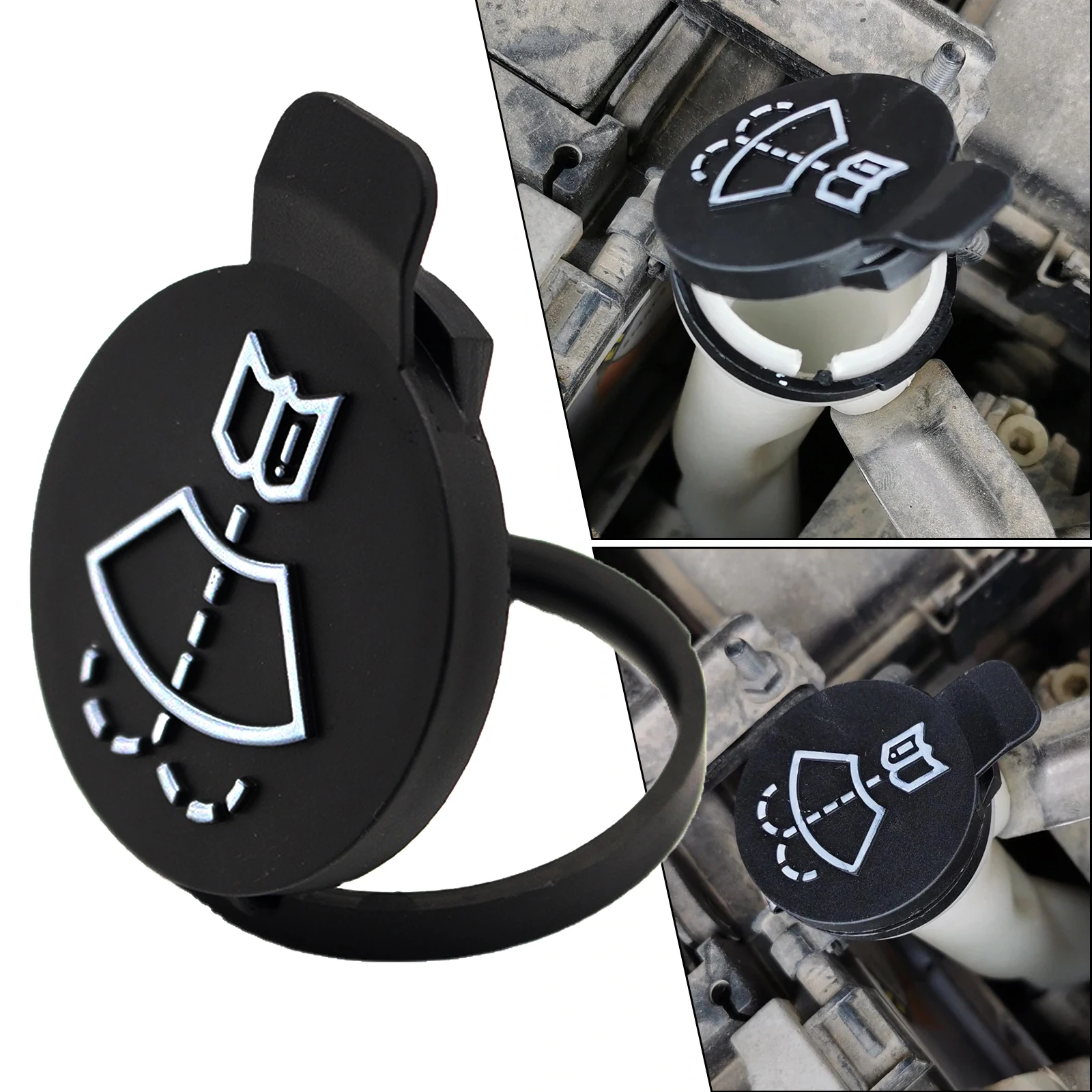 1pc-Black-Windshield-Wiper-Washer-Fluid-Reservoir-Container-Tank-Cap ...