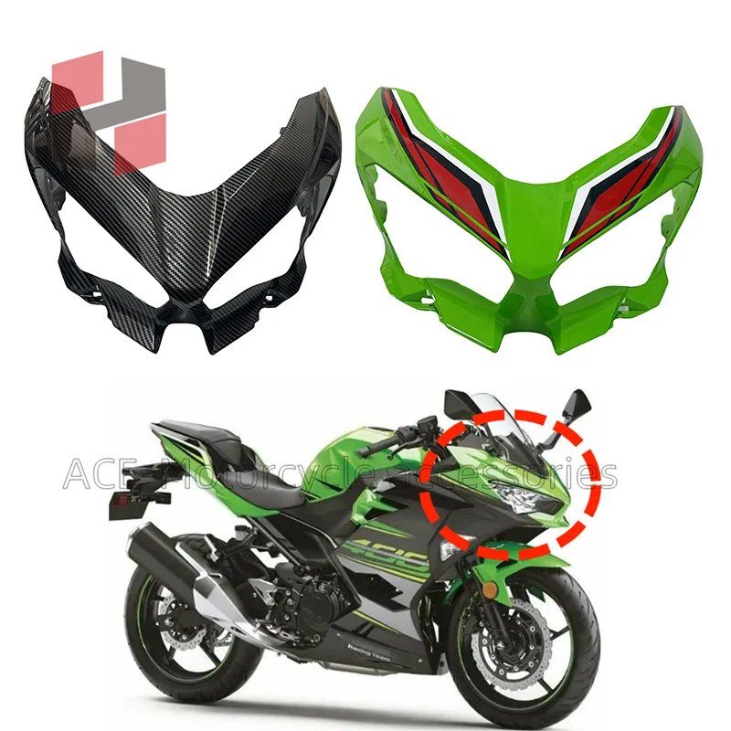 Front-Head-Upper-Nose-Fairing-Headlight-Deflector-Plate-Shroud-Cover-Cowling-For-Ninja400 ...
