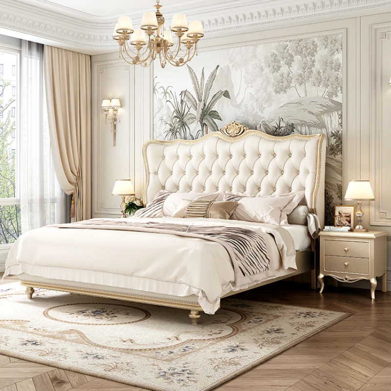 Light-Luxury-Double-Bed-French-Princess-Modern-Crown-Double-Bed-Master ...