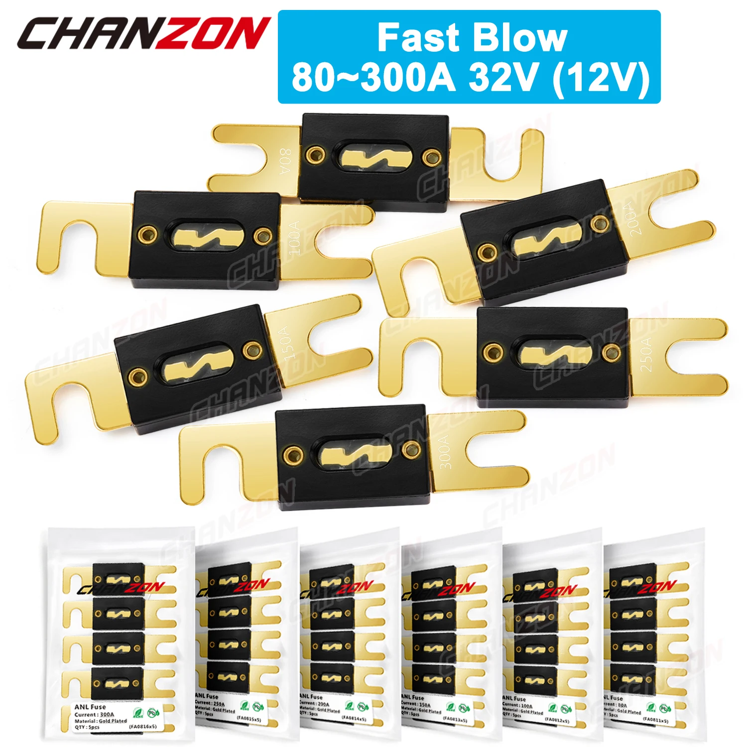 5pcs-ANL-Auto-Blade-Fuse-Electric-80A-100A-150A-200A-250A-300A-5V-12V ...