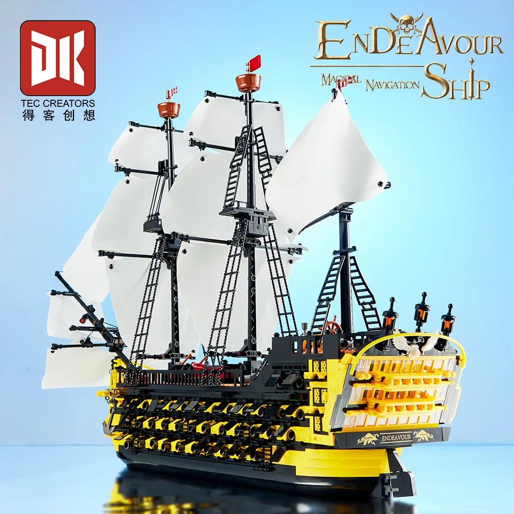 DK6005 2475pcs MOC Classic Movies Pirate Ship Endeavour Building Blocks ...