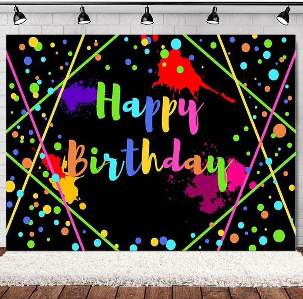 Glowing Neon Paint Splatter Backgrounds
