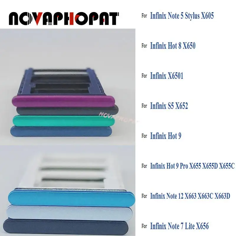 Novaphopat-SIM-Card-Tray-For-Infinix-Note-5-7-11-Lite-Stylus-Hot-8-9 ...