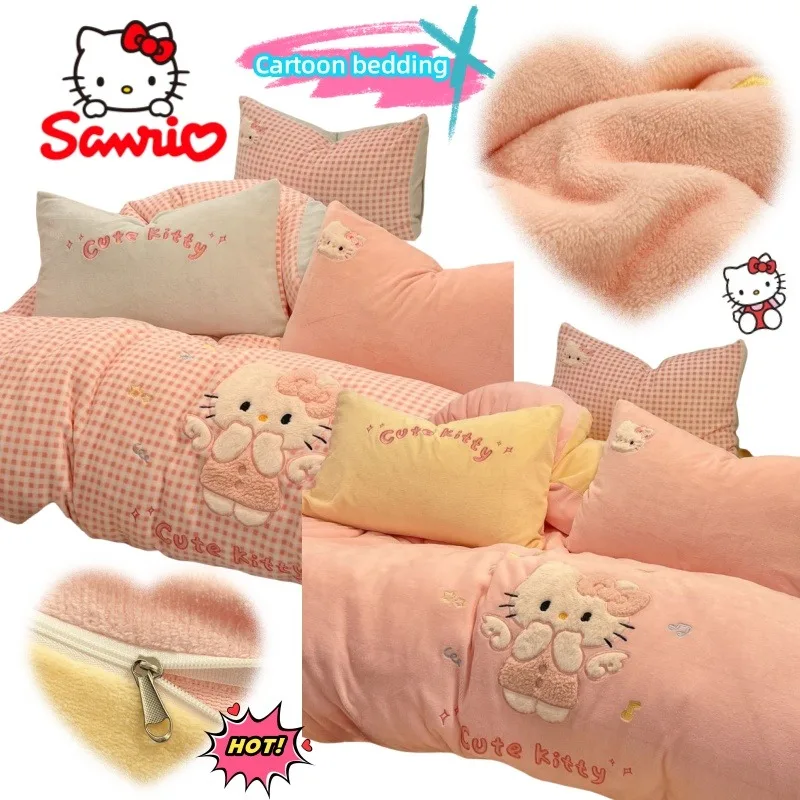 Sanrio Hello Kitty-funda de edredón creativa de alto valor, sábana de ...