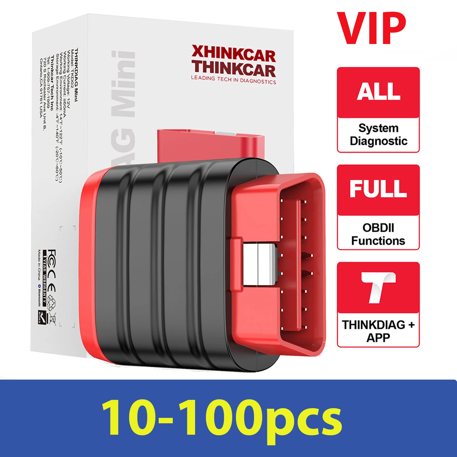 VIP 10-100Pcs THINKDIAG Mini OBD2 Scanner All Cars Full System ...