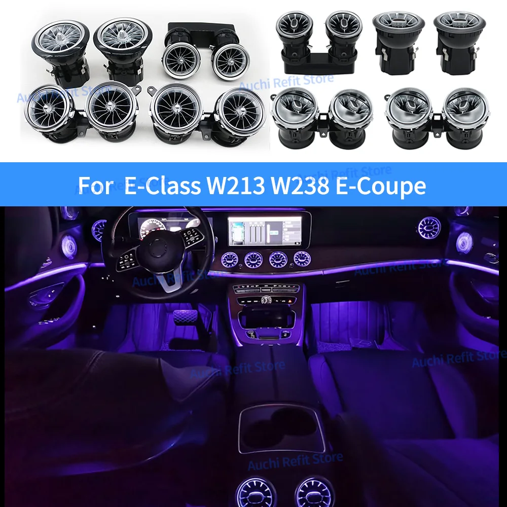 Car Turbo Shape Nozzle LED Air Conditioning Vents 64 Colors Ambient ...