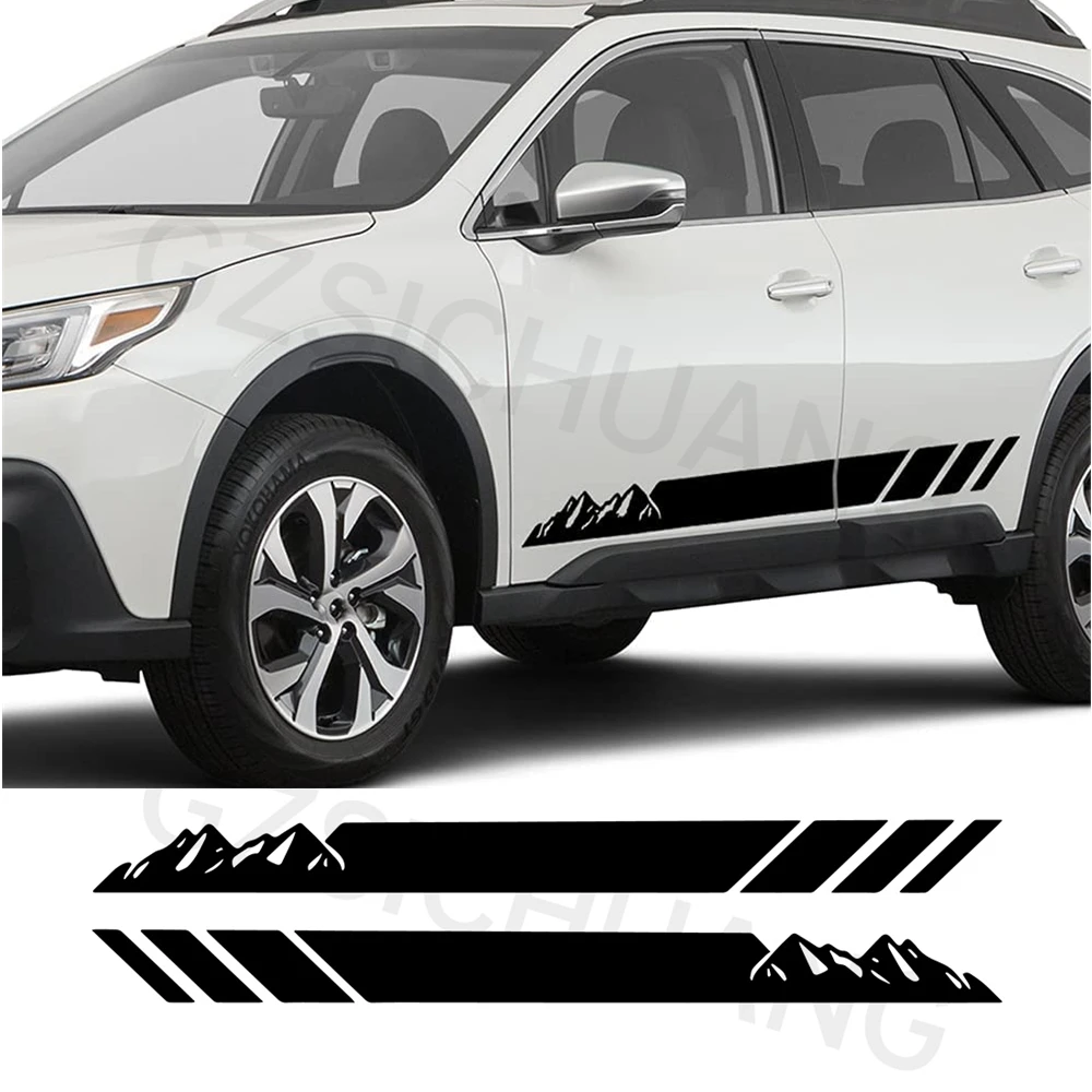 2Pcs-Car-Stickers-Door-Side-Mountains-Stripes-Graphics-Vinyl-Decals-For ...