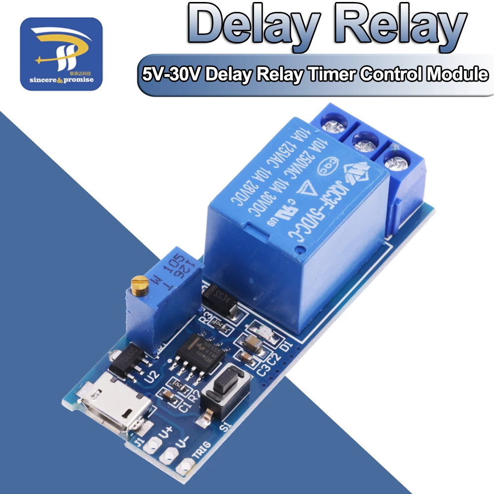Smart-Electronics-5V-30V-Micro-USB-Power-Adjustable-Delay-Relay-Timer ...