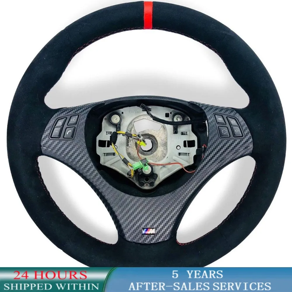 Customized-Car-Steering-Wheel-Cover-Wrap-Anti-Slip-Suede-Leather-For ...