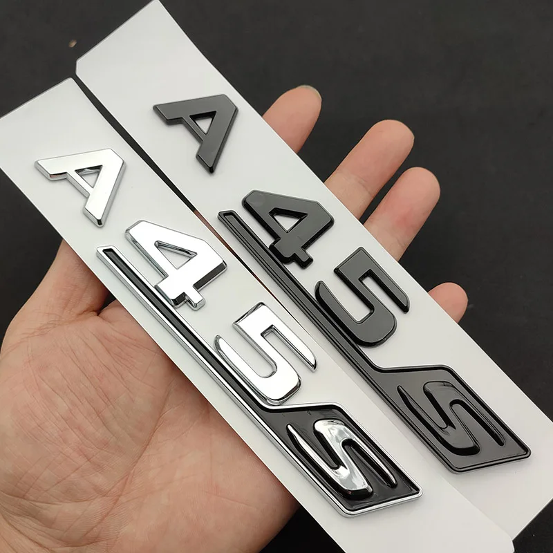 3d-ABS-Chrome-Black-A45-S-Logo-A45S-Emblem-Sticker-Trunk-Car-Letters ...