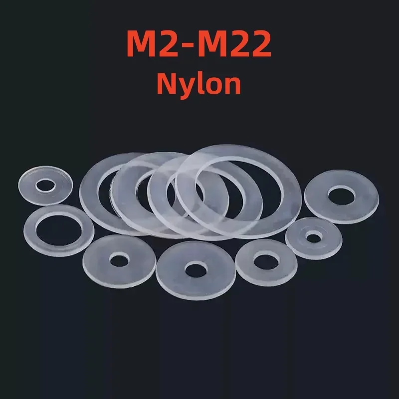Nylon Plain Washers Plastic Flat Washer M2 M3 M3.5 M4 M5 M6 M8 M10-M22 ...