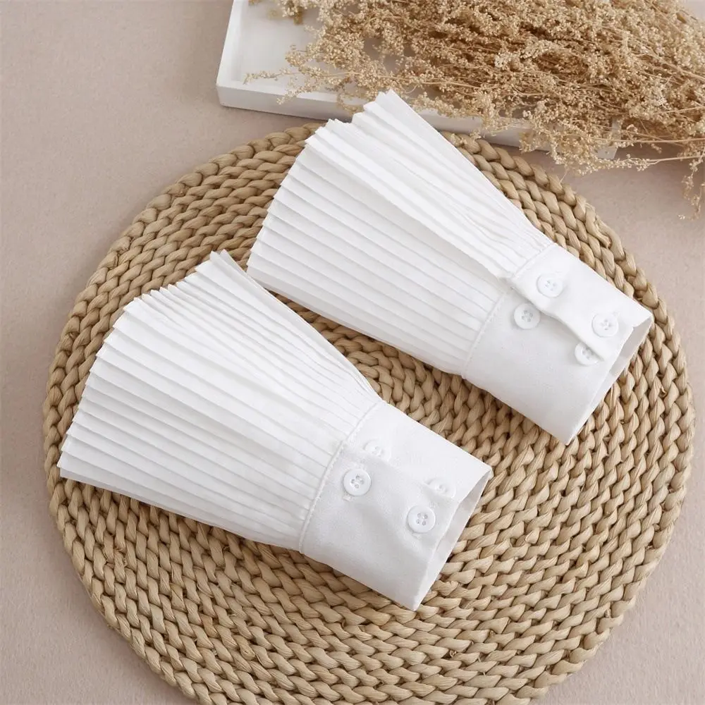 Ruffles-Pleated-Fake-Sleeves-Detachable-Cuffs-Chiffon-Fake-Cuffs ...