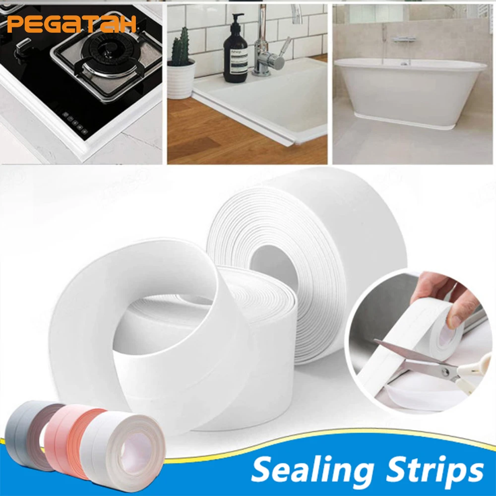Bathroom-Kitchen-Accessories-Shower-Bath-Sealing-Strip-Tape-Caulk-Strip ...