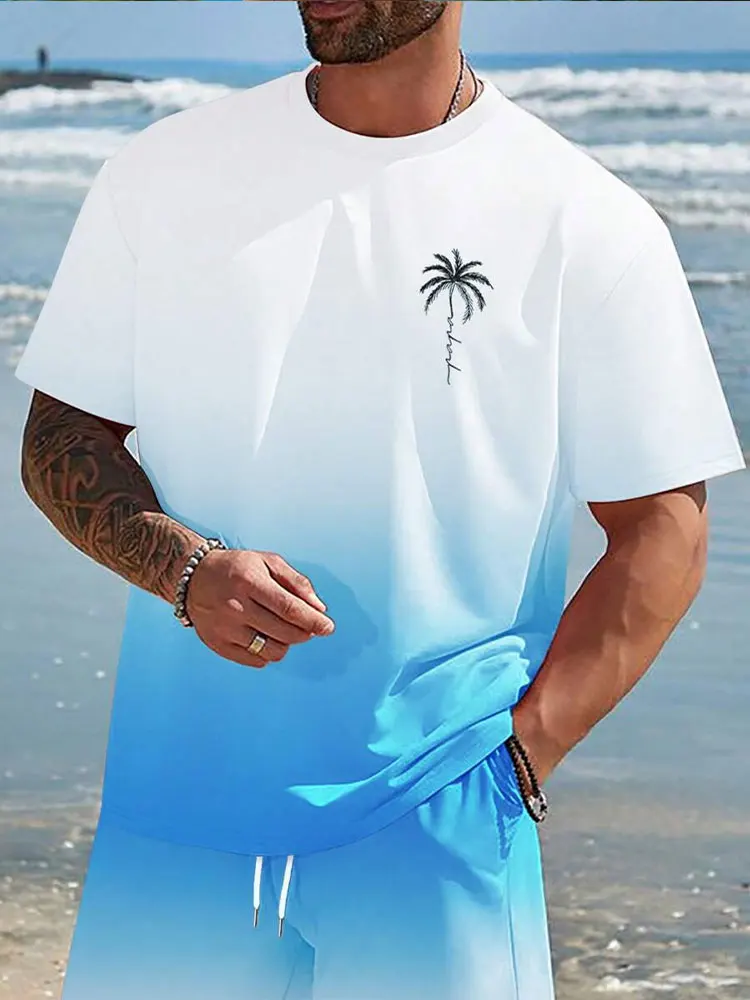 Summer Casual Everyday Men's Short Sleeve Top Hawaiian Men's Fashion T ...