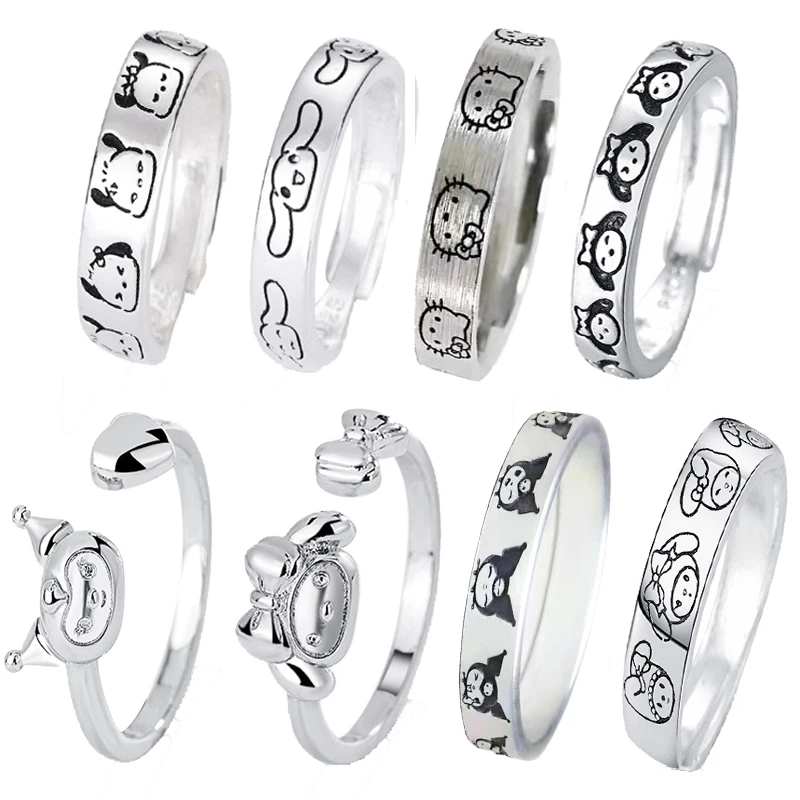 Cute-Hello-Kitty-Sweet-Kuromi-My-Melody-Women-Ring-Adjustable-Metal ...