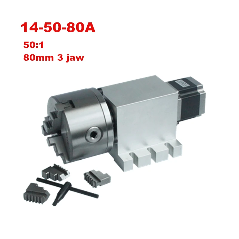 Harmonic-Drive-Reducer-3-4-Jaw-80mm-100mm-Chuck-CNC-4th-Axis-Rotary ...
