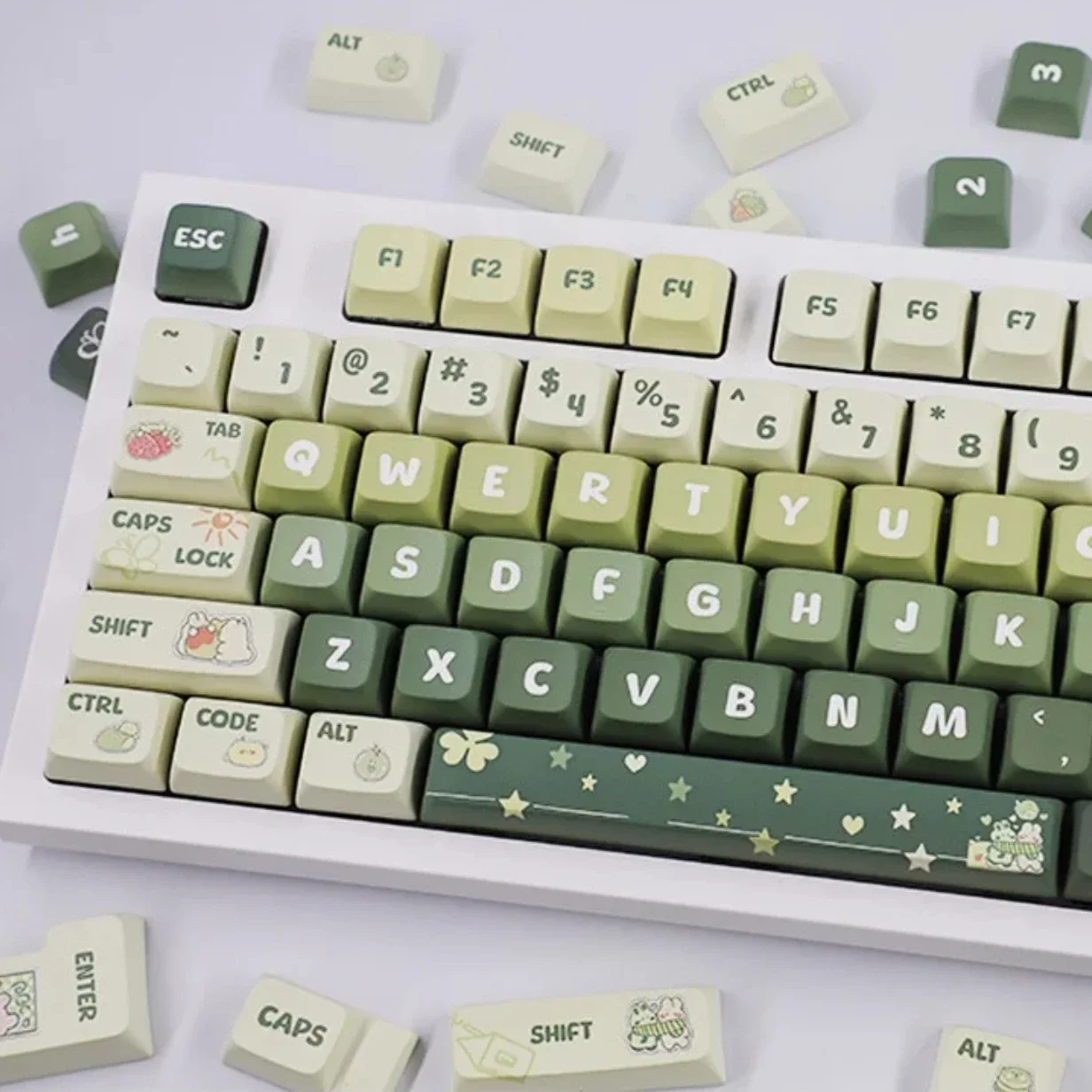 Light-Green-Theme-Keycaps-133keys-XDA-Profile-PBT-Dye-sublimation-Five ...