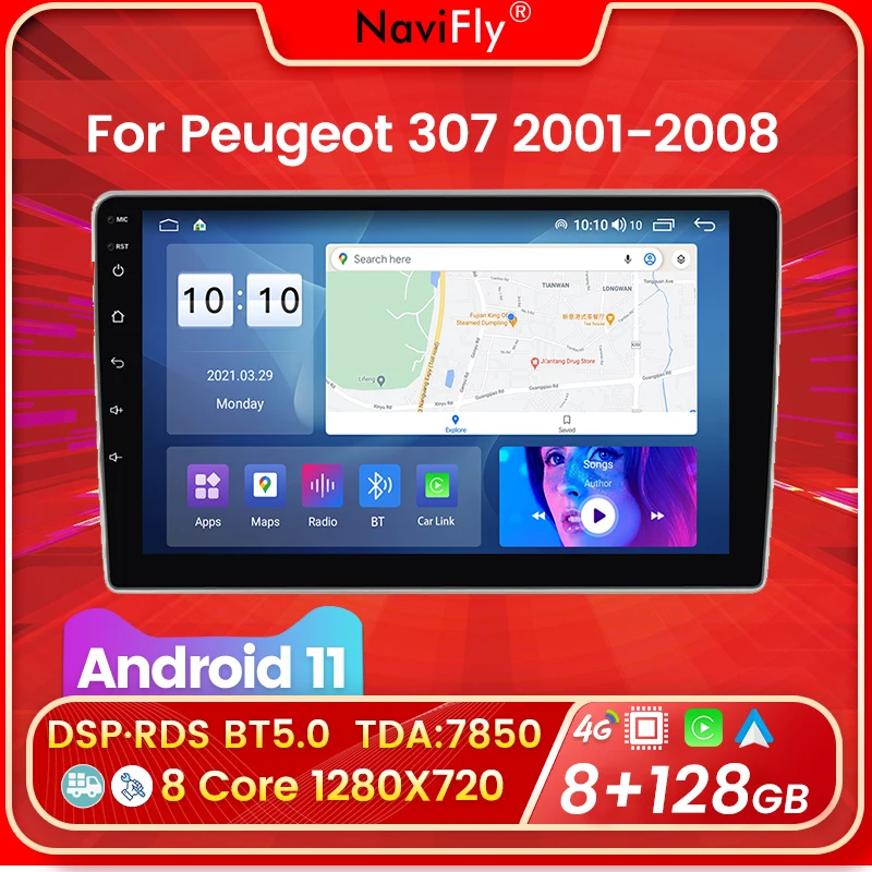 Radio con GPS para coche, reproductor Multimedia con Carplay, 2 din, 9 pulgadas, Android 11, 4G ...