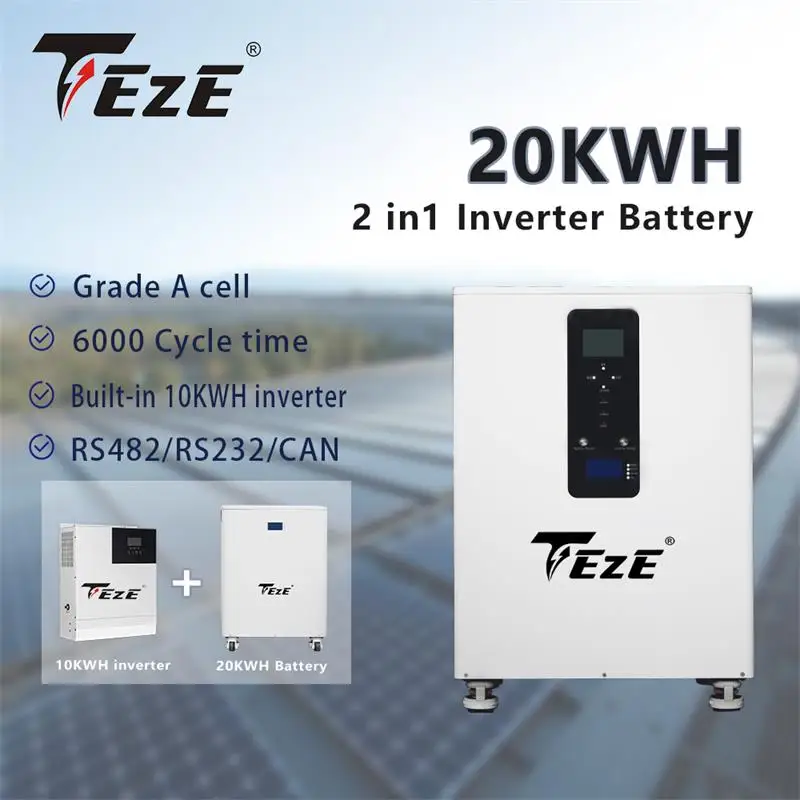 TEZE 51.2V 300AH 400AH 20KW All in One Built-in 10KW Inverter,BMS,MPPT ...