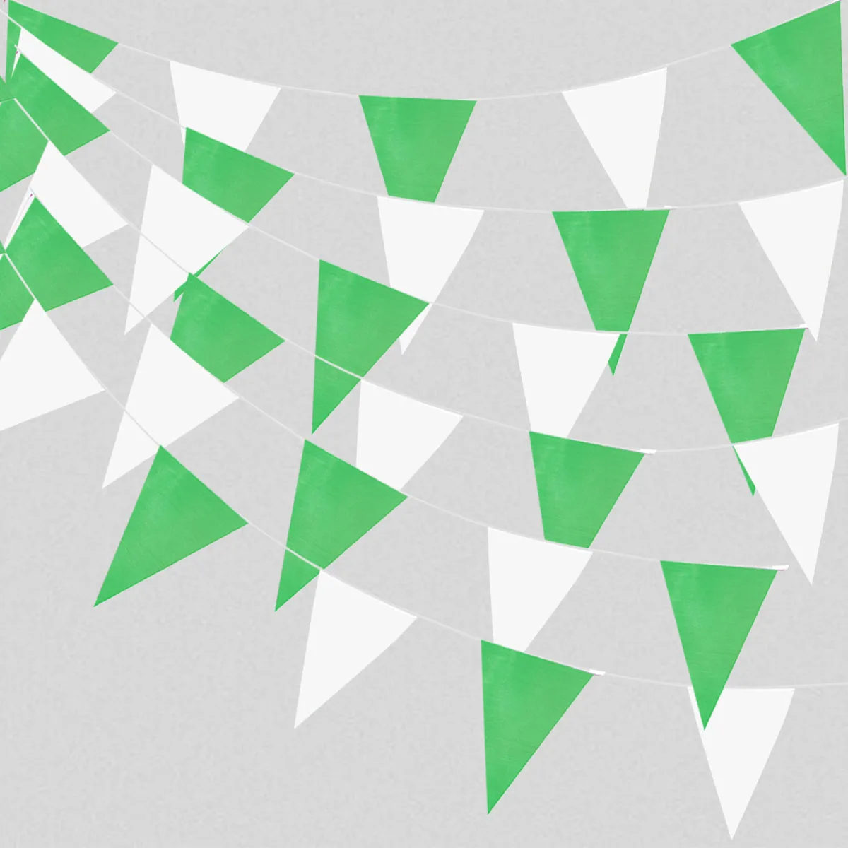 40-Meters-131-Feet-Green-and-White-Fabric-Pennant-Banner-Buntings-Party ...