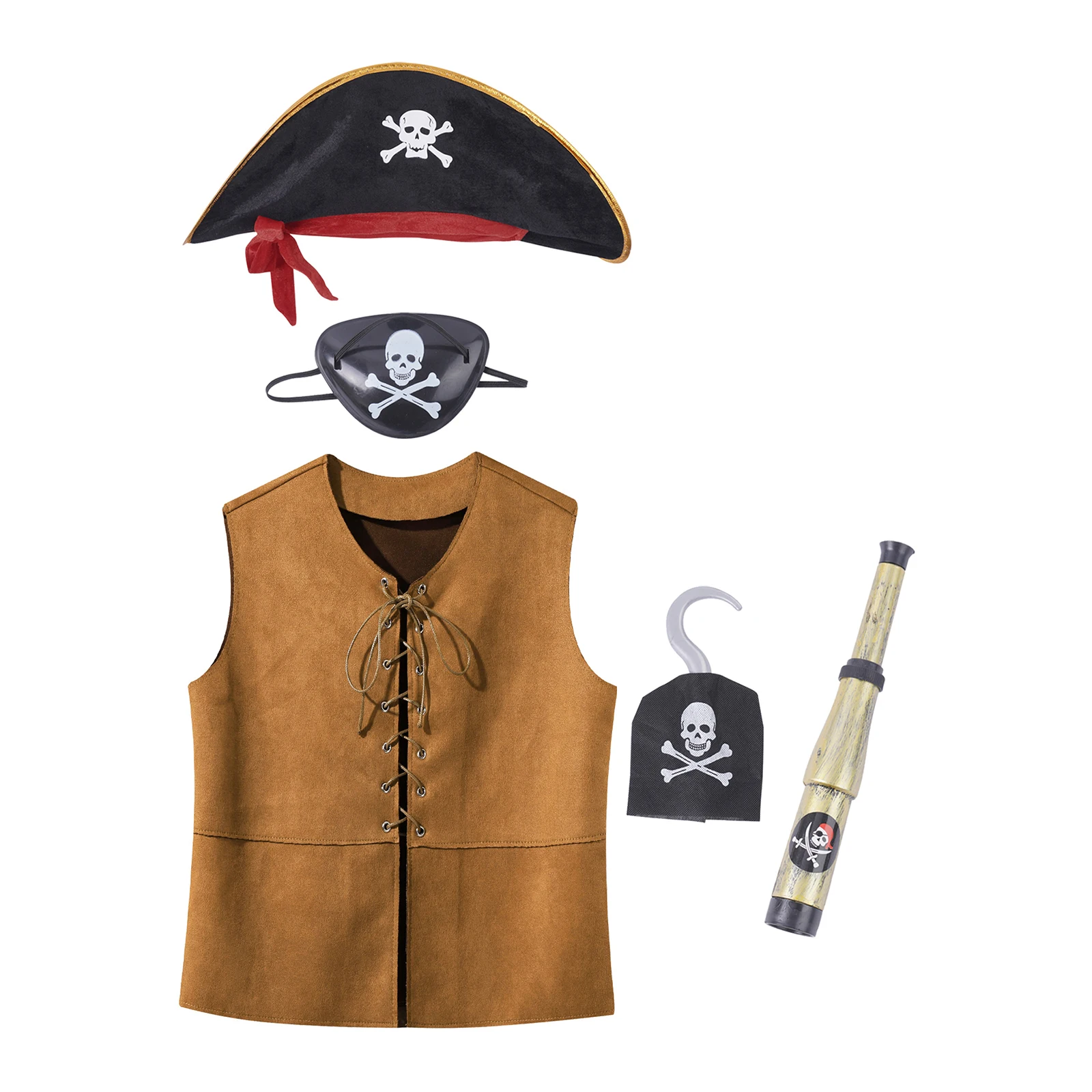 Kid-Pirate-Captain-Cosplay-Costume-Halloween-Theme-Party-Dress-Up ...