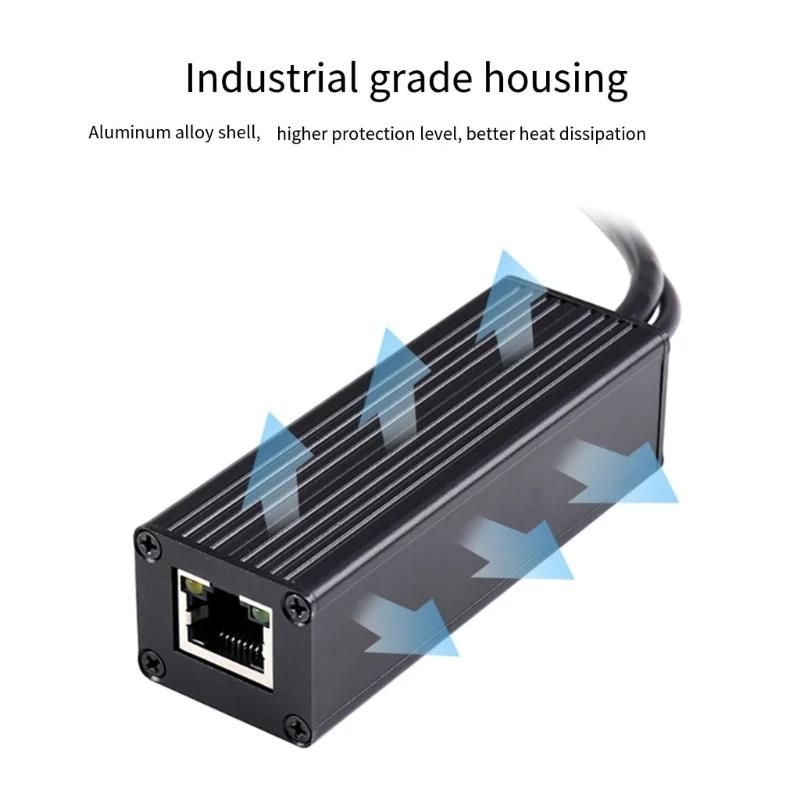 Industrial 10/100/1000Mbps Ethernet PoE Splitter, 5V 5A Output Ethernet ...