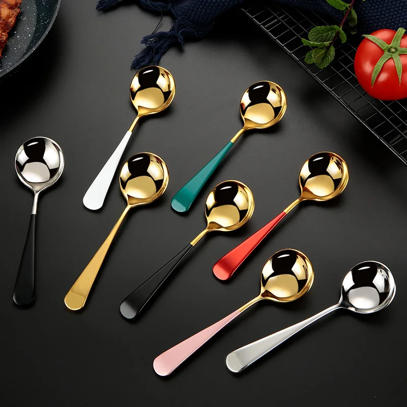 304 Stainless Steel Multi-purpose Soup Spoon Sauce Spoon Creative Deep ...