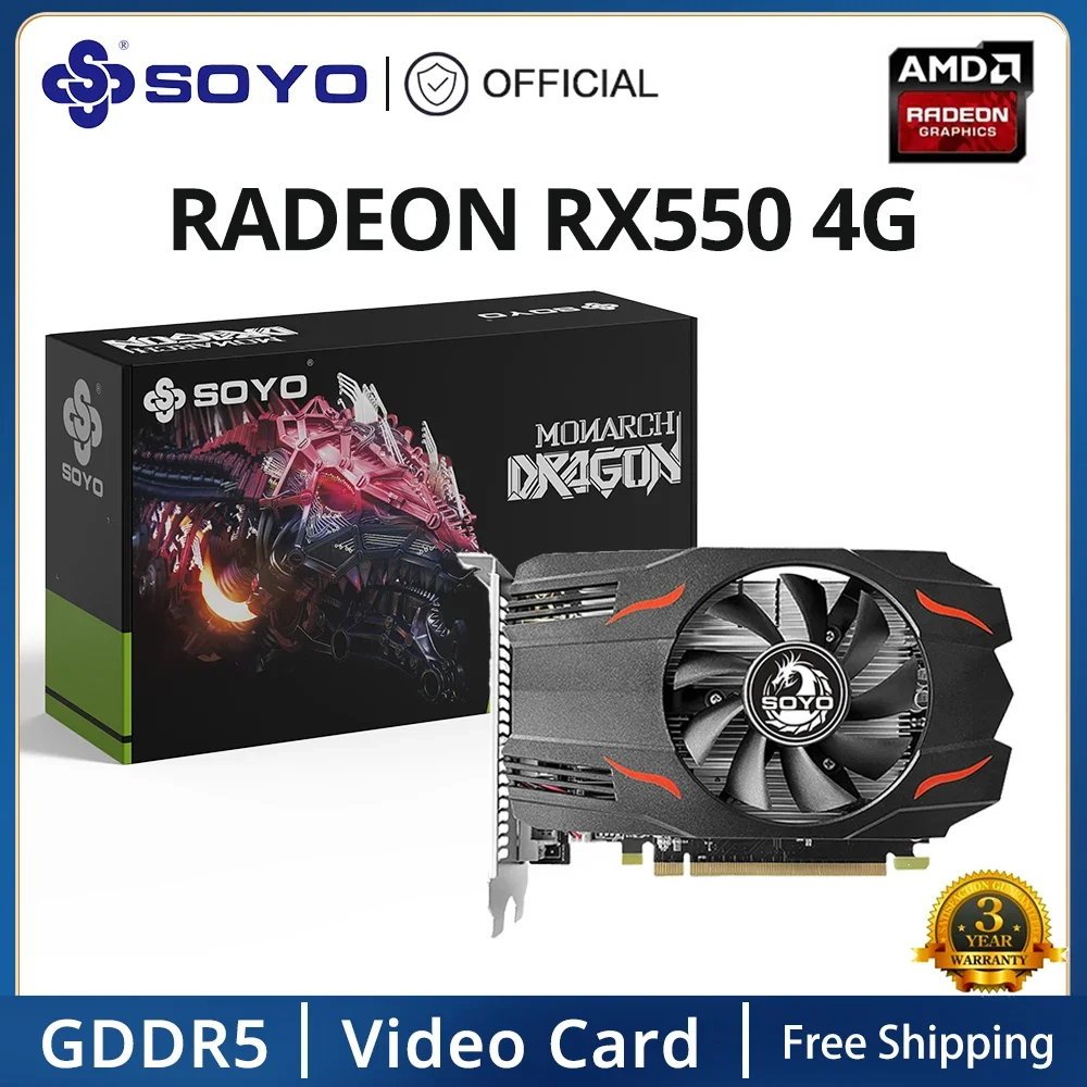 MOUGOL-Full-New-AMD-GPU-Radeon-RX-550-4G-GPU-GDDR5-14nm-Computer-PC ...