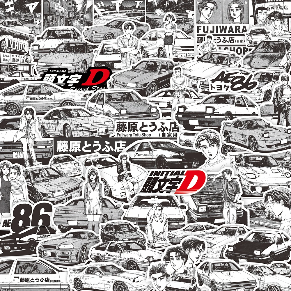 10-30-75PCS-Initial-D-Anime-Stickers-Cartoon-Kids-DIY-Funny-Decals-Gift ...