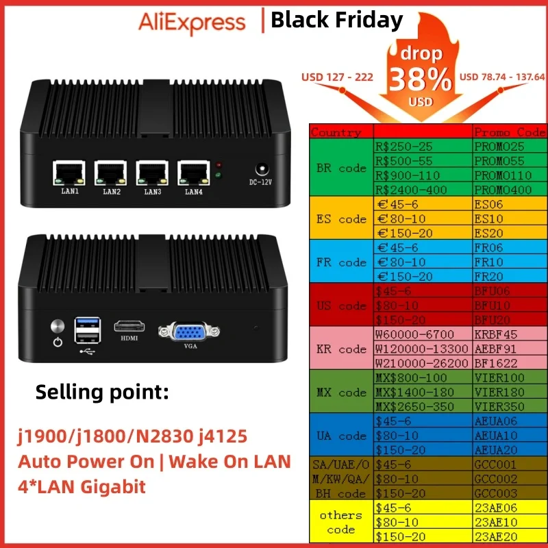 BEBEPC-Mini-computador-Gigabit-Ethernet-roteador-Fanless-Intel-Celeron ...