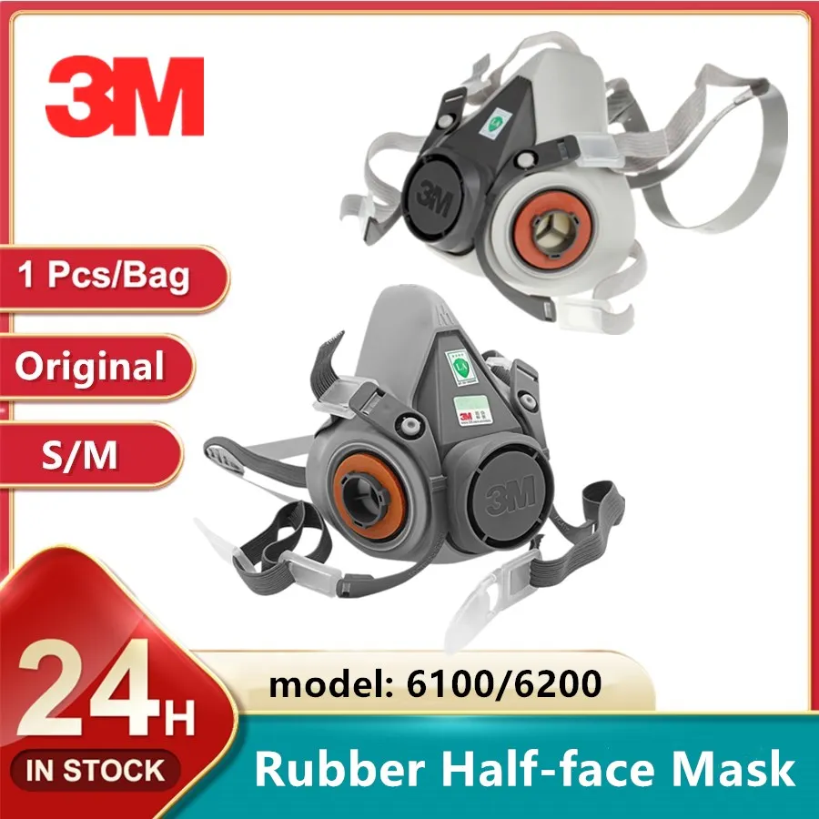 3M-Genuine-6200-6100-Gas-Mask-Rubber-Spray-Paint-Decoration-Chemical ...