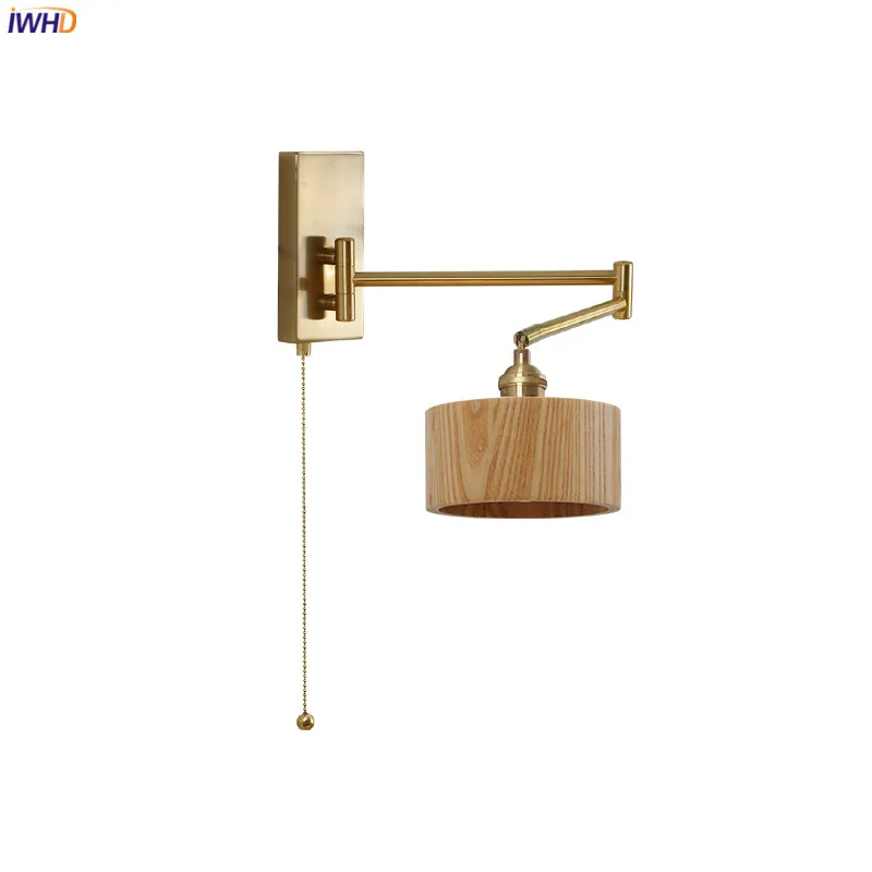 IWHD-Left-Right-Rotate-LED-Wall-Lamp-Sconce-Pull-Chain-Switch-Bedroom ...