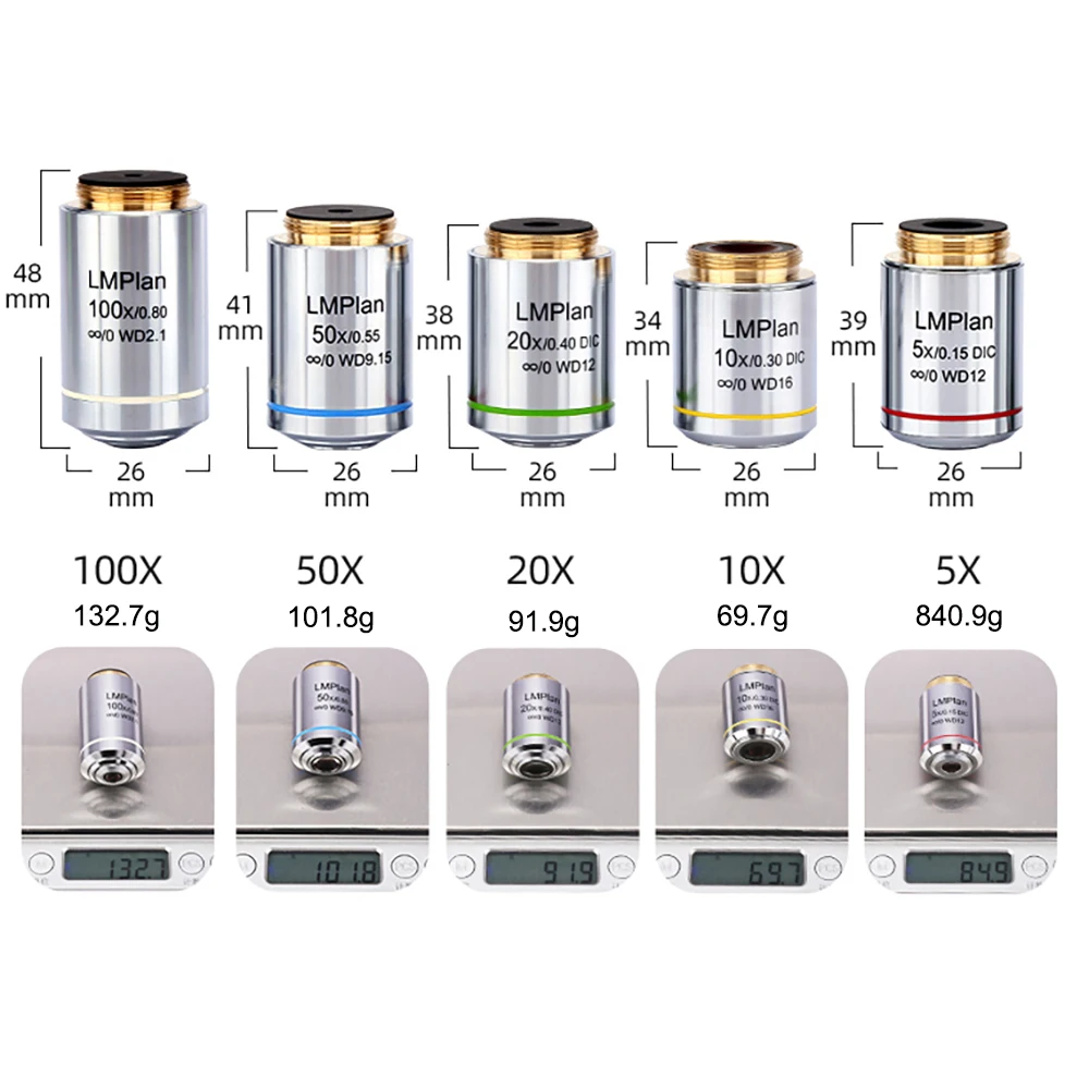 DIC-differential-interference-objective-5-10-20-50X-100X-Metallurgical ...