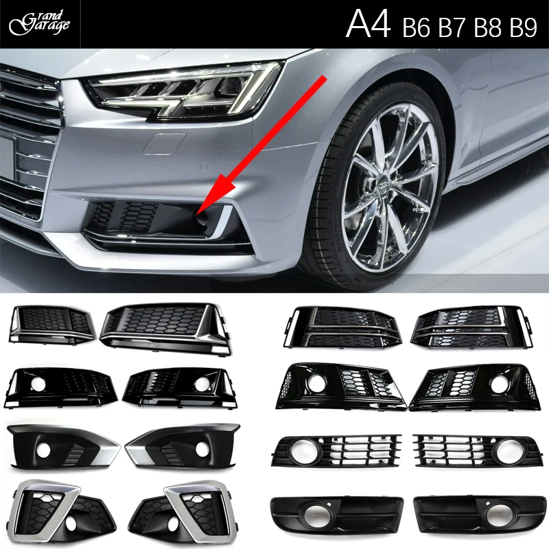 1 Pair Replacemennt Front Bumper Black Fog Light Case For Audi A4 S4 B6 1-pair-replacemennt-front-bumper-black-fog-light-case-for-audi-a4-s4-b6