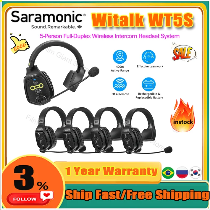 Saramonic-Witalk-Full-Duplex-Comunica-o-Sem-Fio-Headset-System-Marine ...