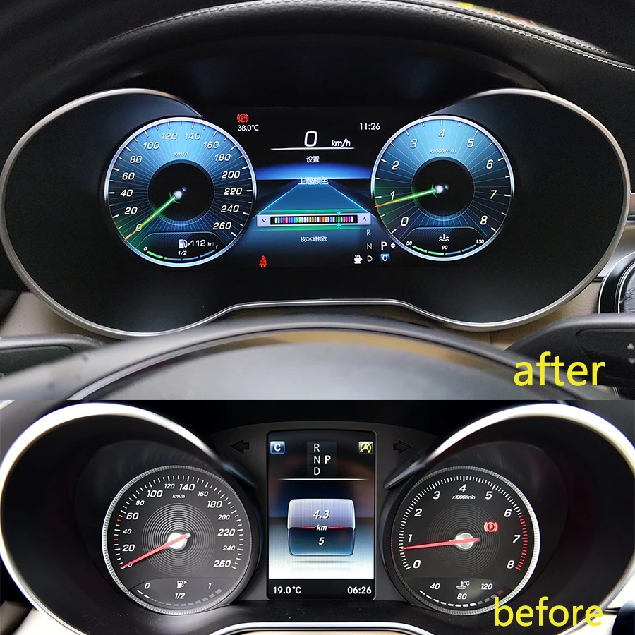 LCD Dashboard Screen Speedometer Instrument Upgrade Smart Cluster 12.3 ...