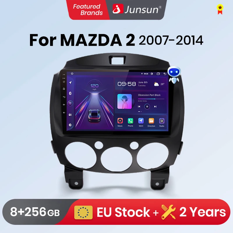 Junsun V1pro AI Voice 2 din Android Auto Radio For MAZDA 2 Mazda2 2007 ...